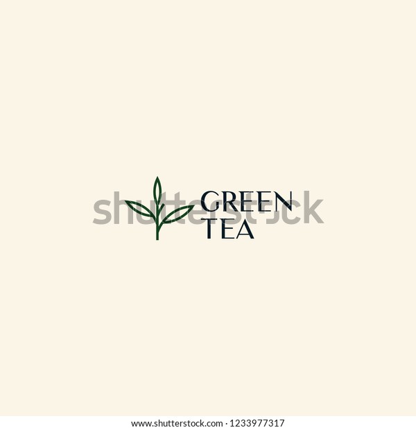 Simple Green Tea Logo Design Inspiration Stock Vector (Royalty Free ...