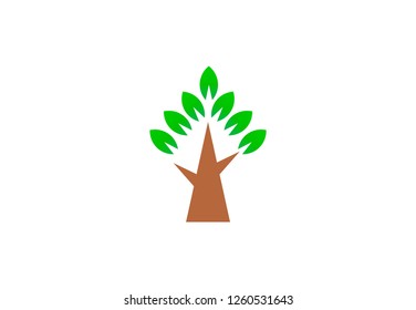 Simple Green Tree Vector Logo Symbol: เวกเตอร์สต็อก (ปลอดค่าลิขสิทธิ์ ...