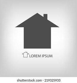 Simple Grey House Symbol Real Estate Stock Vector (Royalty Free ...