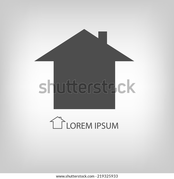 Simple Grey House Symbol Real Estate Stock Vector (Royalty Free ...