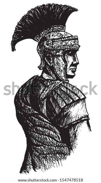 Simple Hand Drawn Black White Centurion Stock Vector (Royalty Free ...