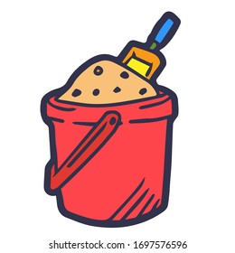Simple Hand Drawn Cartoon Sand Bucket Stock Vector (Royalty Free ...