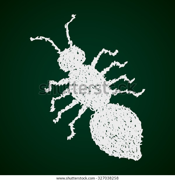 Simple Hand Drawn Doodle Ant Stock Vector (Royalty Free) 327038258 ...