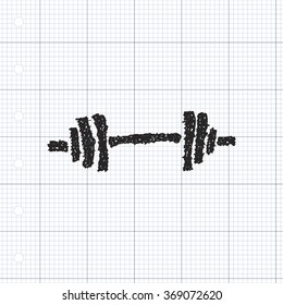 Simple Hand Drawn Doodle Barbell Stock Vector (Royalty Free) 369072620 ...