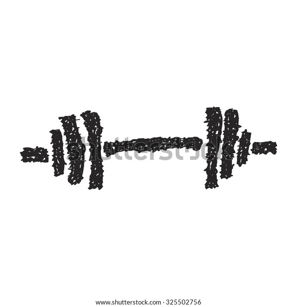 Simple Hand Drawn Doodle Barbell Stock Vector (Royalty Free) 325502756 ...