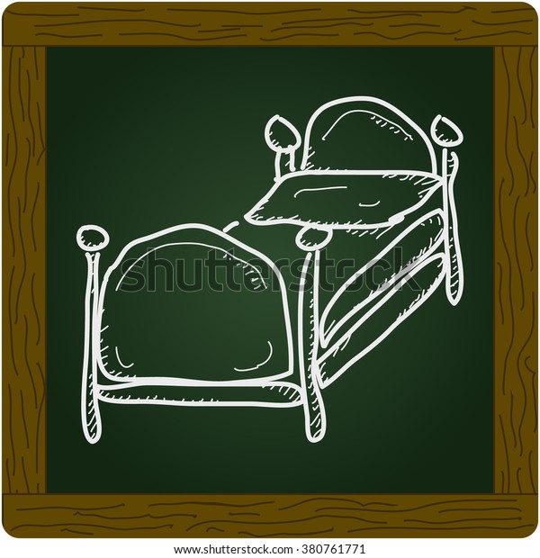 Simple Hand Drawn Doodle Bed Stock Vector (Royalty Free) 380761771 ...