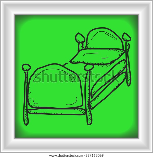 Simple Hand Drawn Doodle Bed Stock Vector (Royalty Free) 387163069 ...
