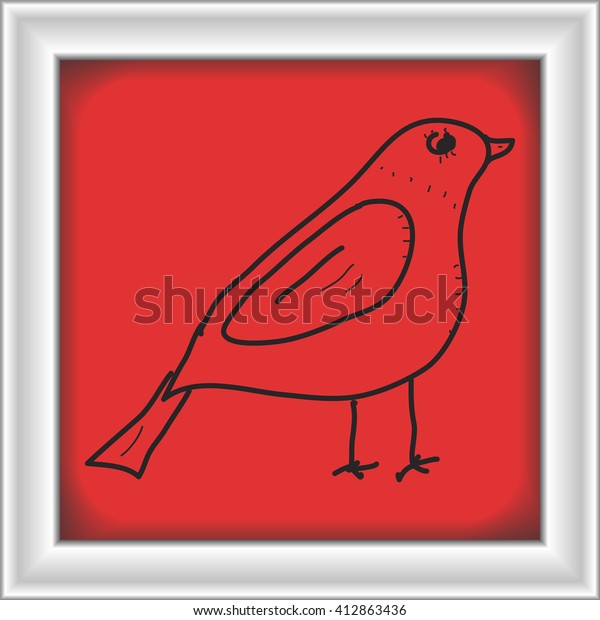 Simple Hand Drawn Doodle Bird Stock Vector (Royalty Free) 412863436 ...