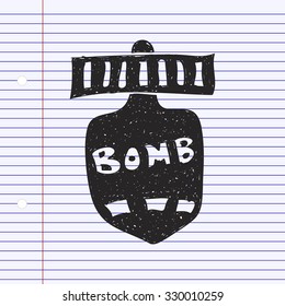 Simple Hand Drawn Doodle Bomb Stock Vector (Royalty Free) 330010259 ...