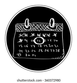 Simple Hand Drawn Doodle Calendar Stock Vector (Royalty Free) 360372980 ...