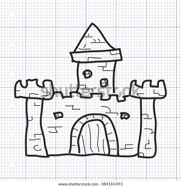 Simple Hand Drawn Doodle Castle Stock Vector (Royalty Free) 384165493