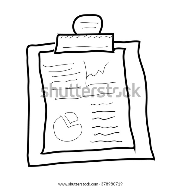 Simple Hand Drawn Doodle Clipboard Stock Vector (Royalty Free ...