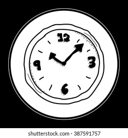 Simple Hand Drawn Doodle Clock Stock Vector (Royalty Free) 387591757 ...