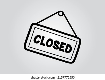 Simple Hand Drawn Doodle Closed Sign Stock Vector (Royalty Free ...
