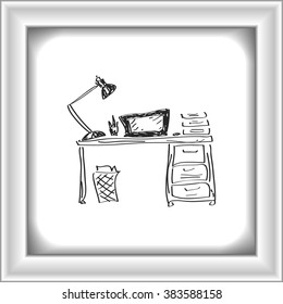 Simple Hand Drawn Doodle Desk Stock Vector (Royalty Free) 383588158 ...