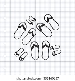 Vector Illustration Element Swiming Flipper Doodle Stock Vector ...