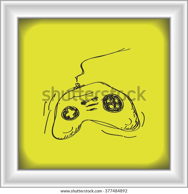 Simple Hand Drawn Doodle Game Controller Stock Vector (Royalty Free ...