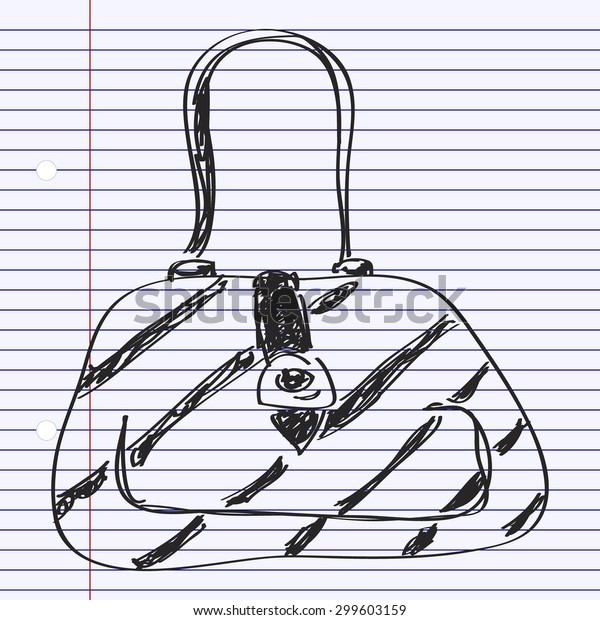 Simple Hand Drawn Doodle Handbag Stock Vector (Royalty Free) 299603159 ...