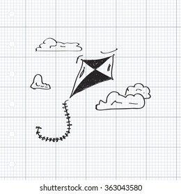 Simple Hand Drawn Doodle Kite Stock Vector (Royalty Free) 363043580