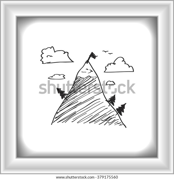 Simple Hand Drawn Doodle Mountain Stock Vector (Royalty Free) 379175560 ...