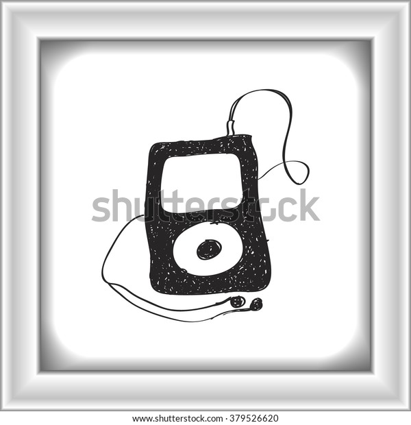 Simple Hand Drawn Doodle Mp3 Player Stock Vector (Royalty Free) 379526620