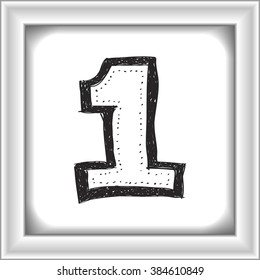 Simple Hand Drawn Doodle Number One Stock Vector (Royalty Free ...