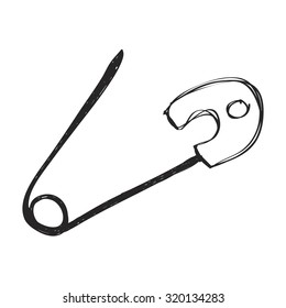 Simple Hand Drawn Doodle Safety Pin Stock Vector (Royalty Free ...