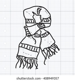 Simple Hand Drawn Doodle Scarf Stock Vector (Royalty Free) 408949357 ...