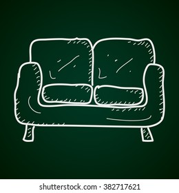 Simple Hand Drawn Doodle Sofa Stock Vector (Royalty Free) 382717621 ...