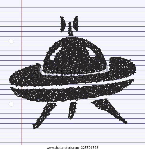 Simple Hand Drawn Doodle Spaceship Stock Vector (Royalty Free ...