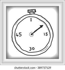 Simple Hand Drawn Doodle Stopwatch Stock Vector (Royalty Free ...