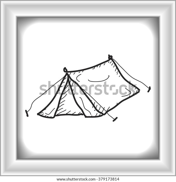 Simple Hand Drawn Doodle Tent Stock Vector (Royalty Free) 379173814 ...