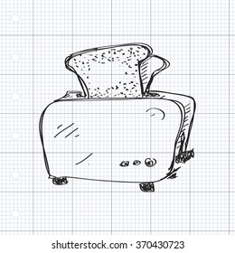 Simple Hand Drawn Doodle Toaster Stock Vector (Royalty Free) 370430723