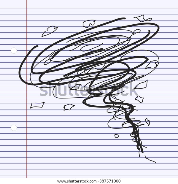 Simple Hand Drawn Doodle Tornado Stock Vector (Royalty Free) 387571000 ...