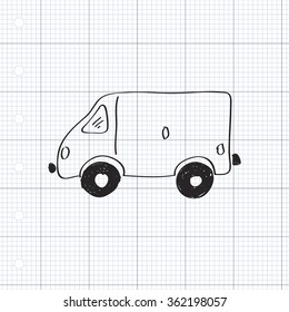Simple Hand Drawn Doodle Van Stock Vector (Royalty Free) 362198057 ...