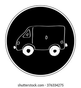 Simple Hand Drawn Doodle Van Stock Vector (Royalty Free) 376334275 ...