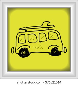 Simple Hand Drawn Doodle Van Stock Vector (Royalty Free) 383586910