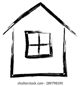 Simple Hand Drawn House Isolated On Stock Vector (Royalty Free ...
