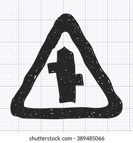 Simple Hand Drawn Illustration Road Sign Stock Vector (Royalty Free ...