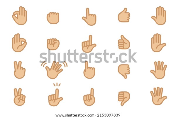 Simple Hand Icon Set Easytouse Vector Stock Vector (Royalty Free ...