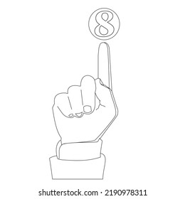 Simple Hand Number Eight Line Art Stock Vector (Royalty Free ...
