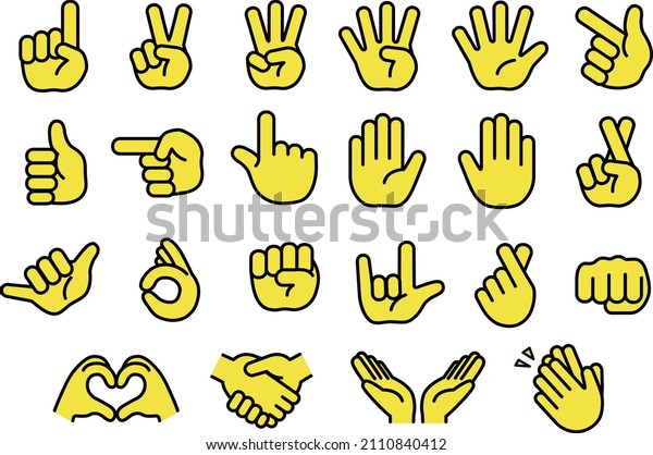 Simple Hand Sign Mark Set Illustration Stock Vector (Royalty Free ...