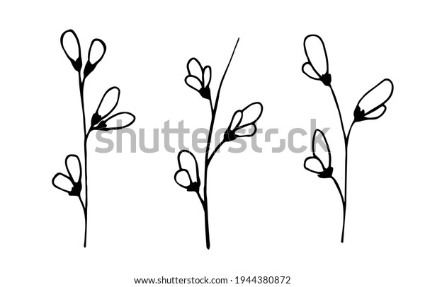 Simple Handdrawn Vector Drawing Black Outline Stock Vector (Royalty ...