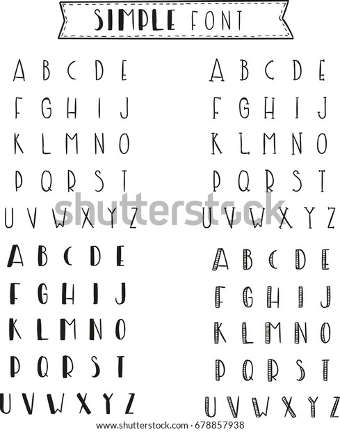 Simple Handmade Alphabet Collection Alphabets Abc Stock Vector (Royalty ...