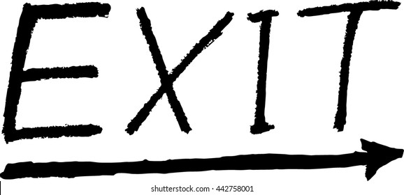 Simple Handwritten Word Exit Arrow Underneath Stock Vector (Royalty ...
