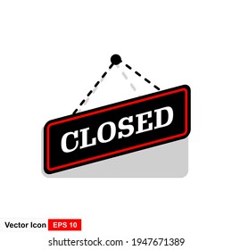 Simple Hanging Closed Sign Vector Image Stock Vector (Royalty Free ...