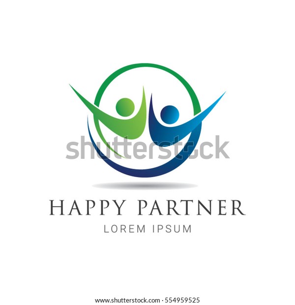Simple Happy Partner Logo Sign Symbol Stock Vector (Royalty Free ...