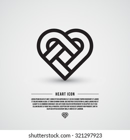 Simple Heart Icon Line Design Vector Stock Vector (Royalty Free ...