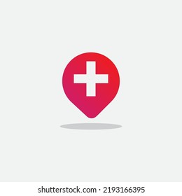 Simple Hospital Location Logo Vector Stock Vector (Royalty Free ...