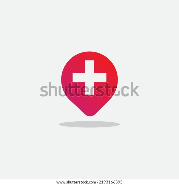 Simple Hospital Location Logo Vector Stock Vector (Royalty Free ...